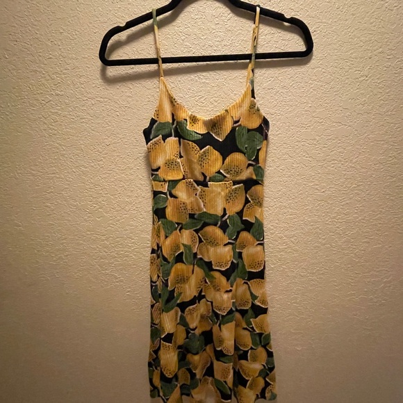 FARM Rio | Dresses | Farm Rio Lemon Midi Dress With Spaghetti Straps ...